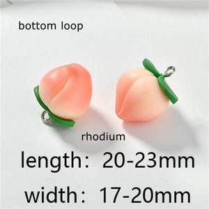 Polymer Clay Peach Charm Pendant, Fruit Bracelet, Food Necklace, Sweet ...