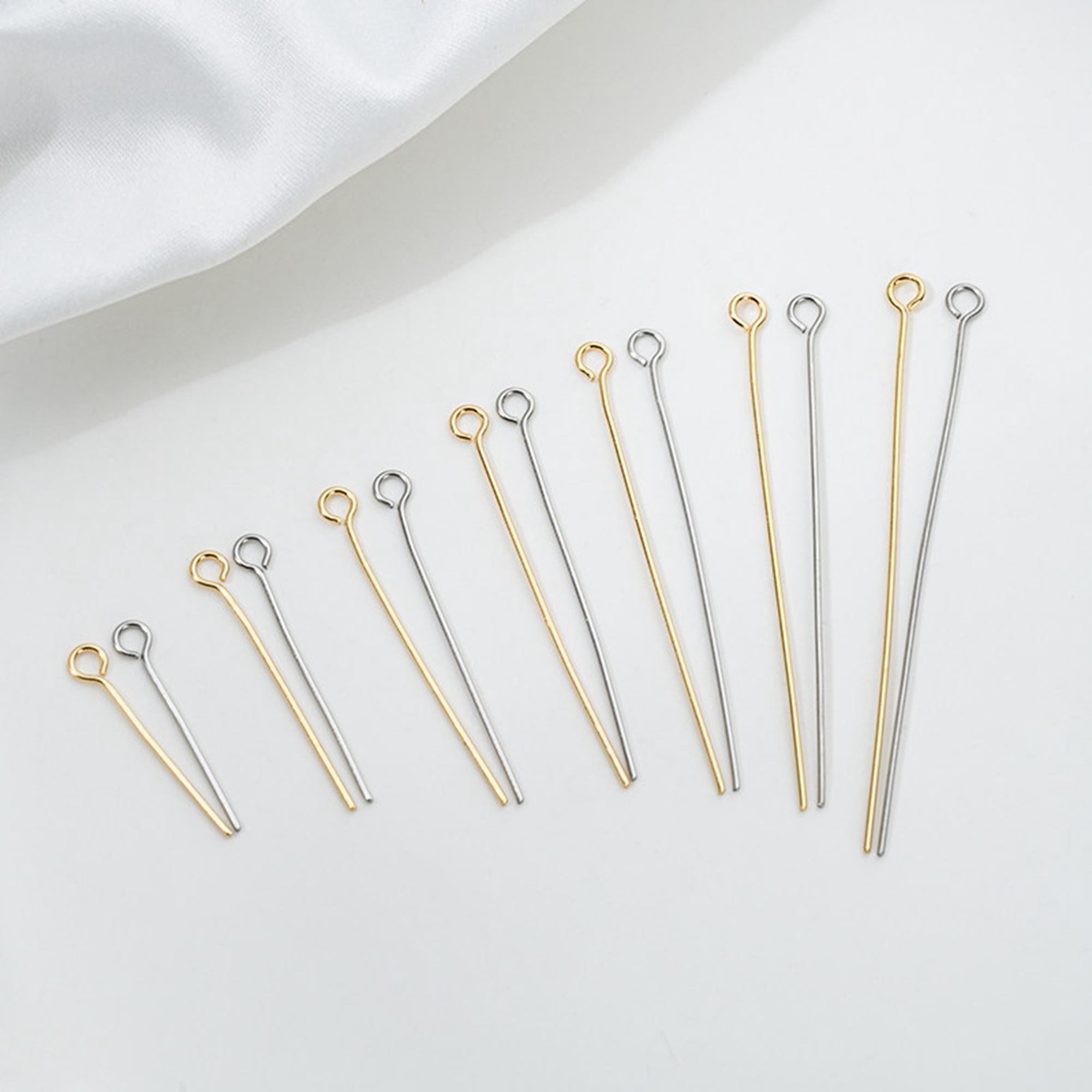 Stainless Steel Eye Pins Headpins, Eye Hole Pins for Jewelry Making ...