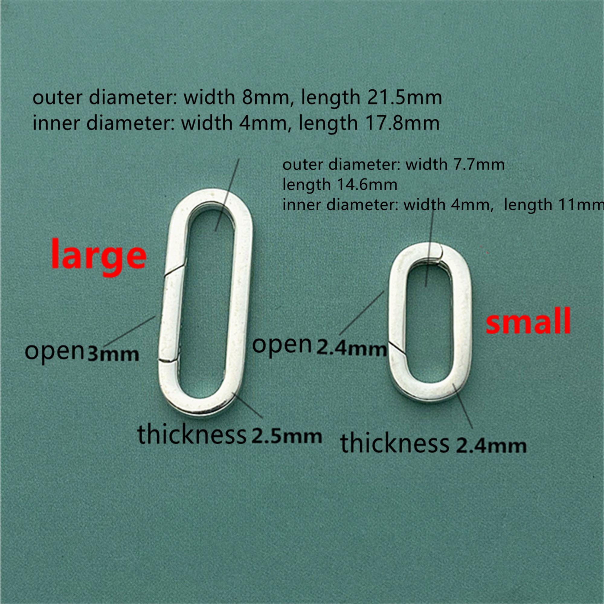 Sterling Silver Oval Hinged Ring Push Gate Clasp, S925 Silver Spring ...