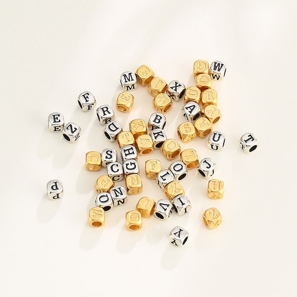 Square Alphabet Letter Beads - Etsy