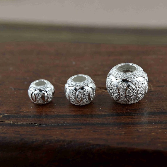Sterling Silver Beads Sterling Silver Matte Round Beads S990 - Etsy UK