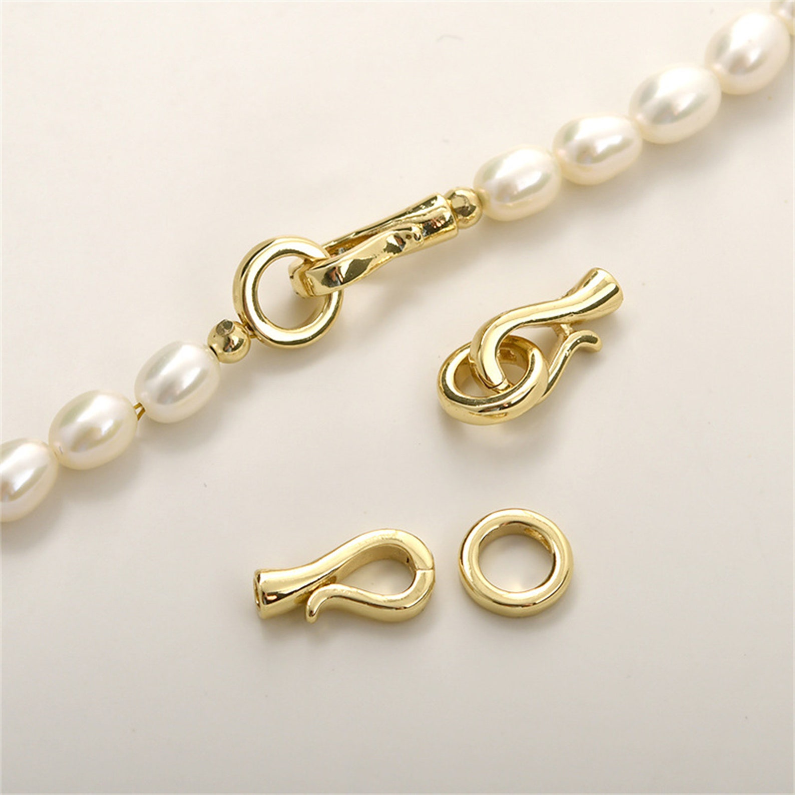 14K Gold Plated Hook and Eye Clasps, Gold Tone Fish Hook Clasps, Hook ...