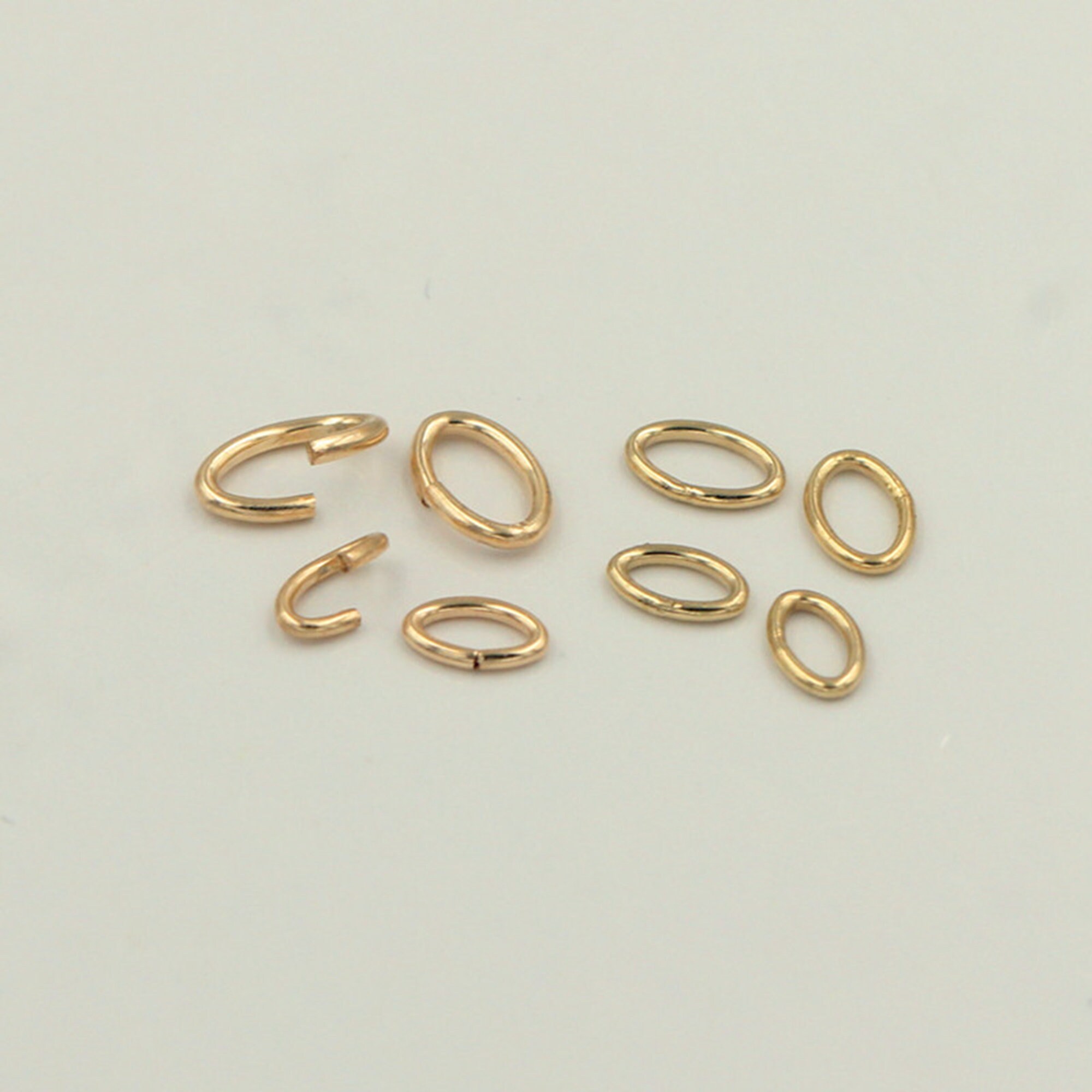 14K Gold Filled Oval Jump Rings Gold Filled Oval Jump Ring - Etsy