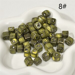 Porcelain Square Beads, Ceramic Block Beads, Colorful Square Ceramic ...