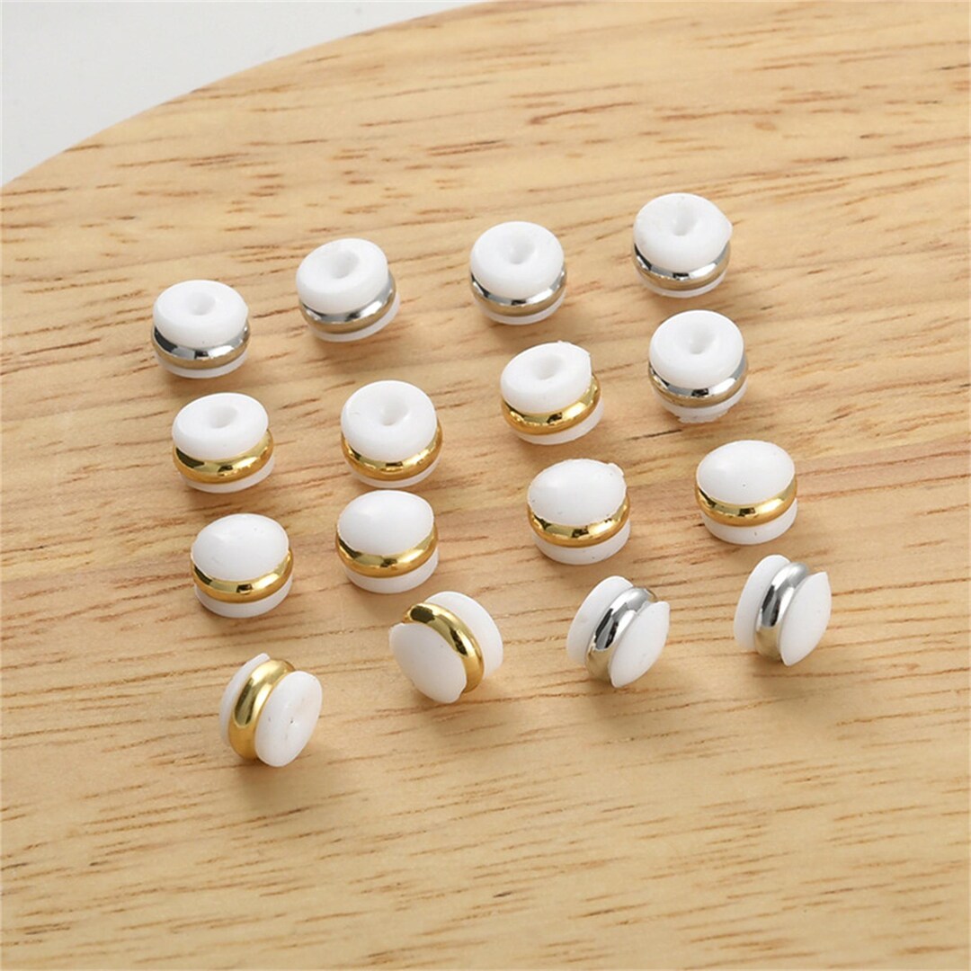18k Gold Plated Round Earring Back, Earplugs,silicone Earring Back ...