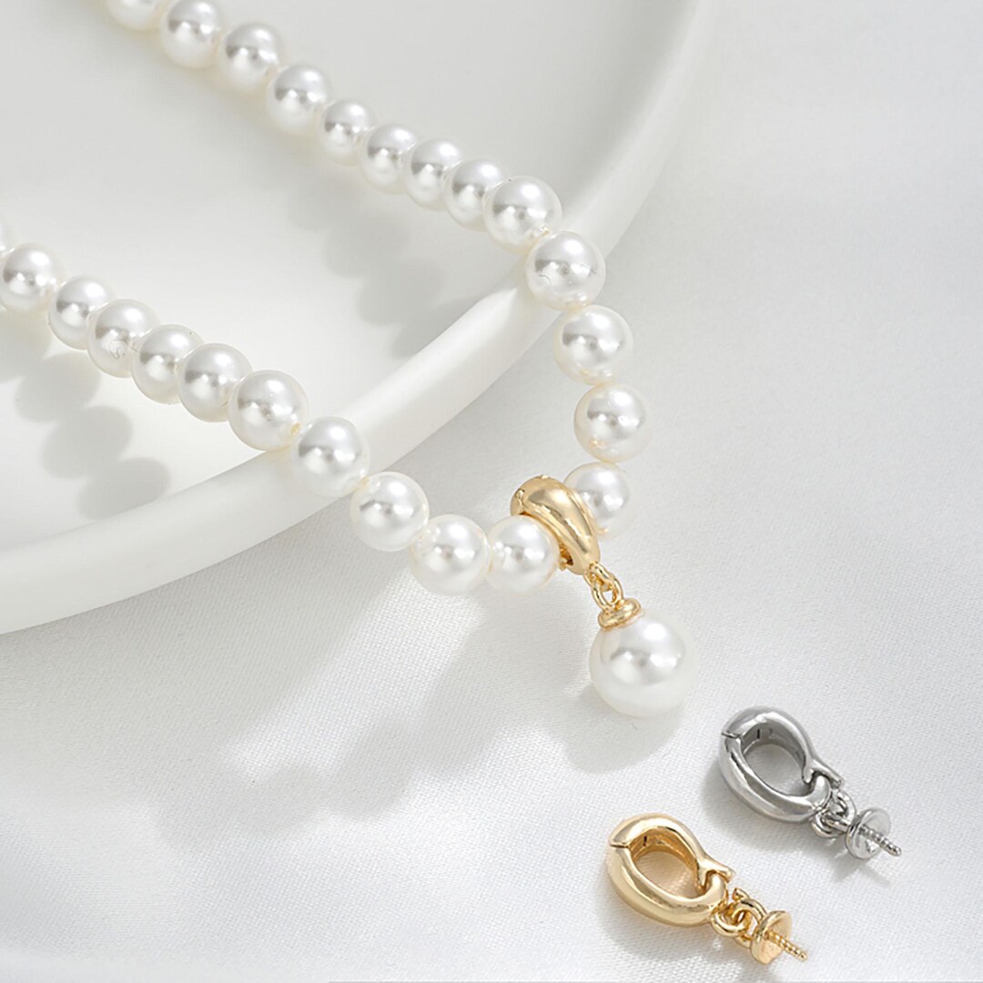 14K Gold Plated CZ Oval Clasps, Push Gate Clasp, Oval Hinged Clasp ...