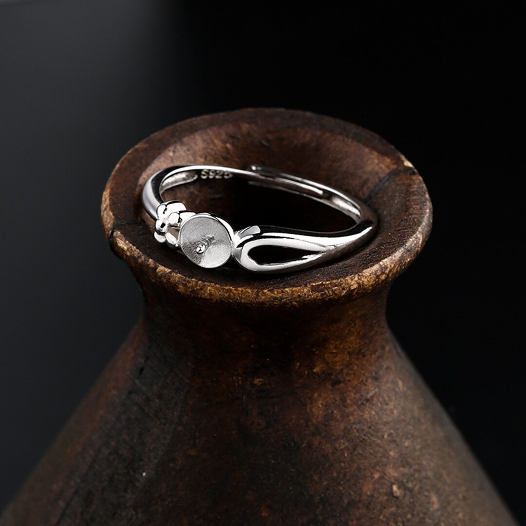 Engaste de anillo de plata esterlina, engaste de anillo de lazo de ...