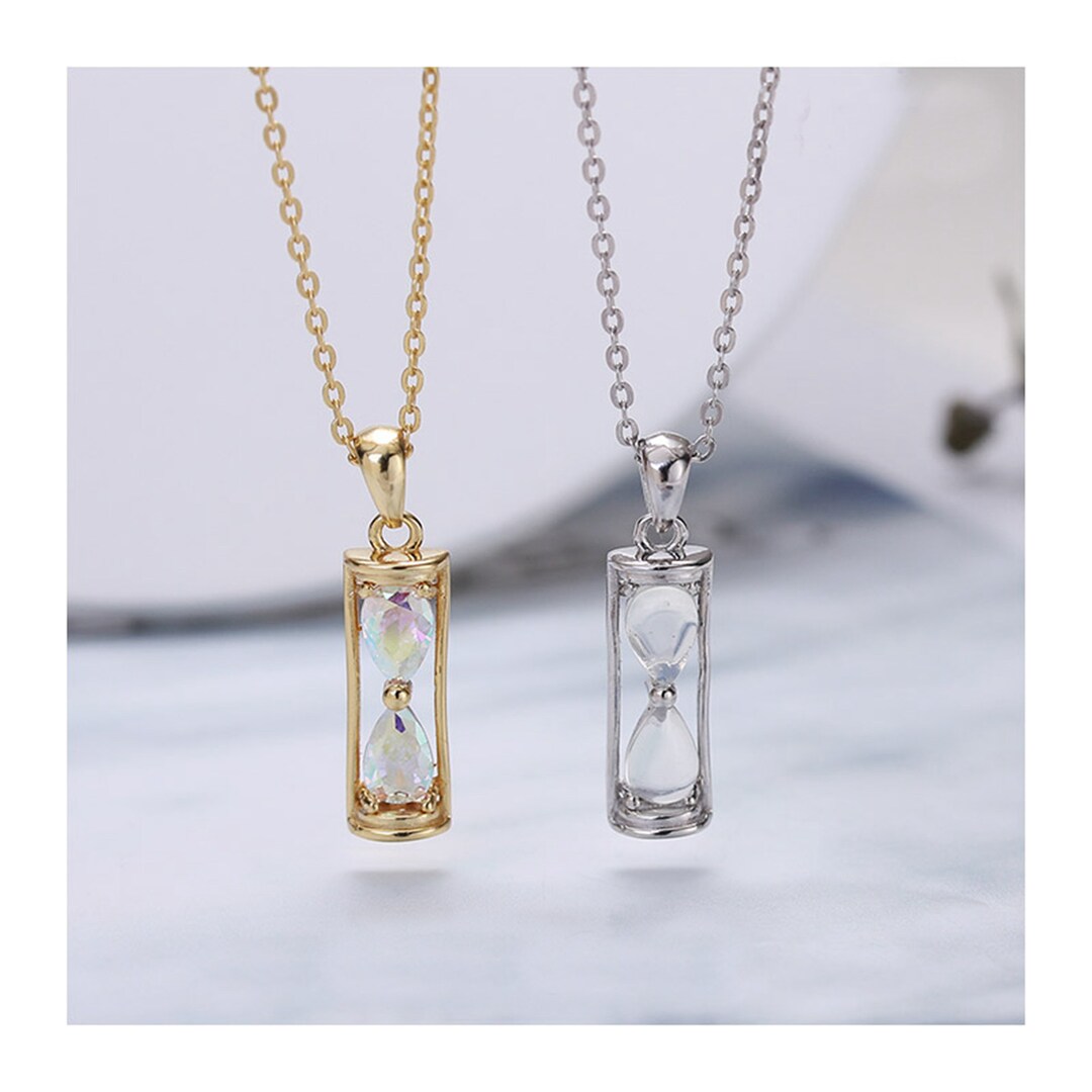Sterling Silver Hourglass Charm Pendant, Hourglass Sand Timer Jewelry ...