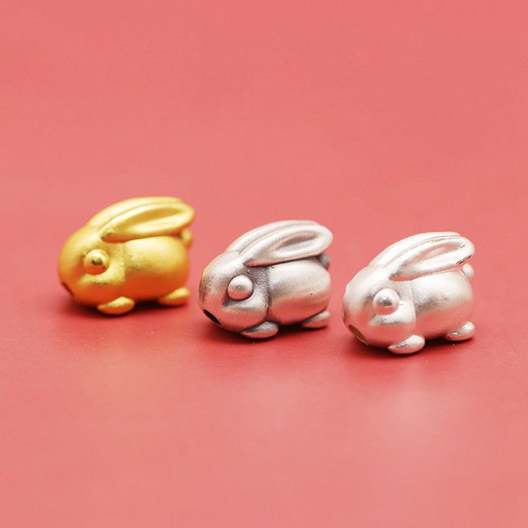 Sterling Silver Rabbit Beads, Bunny Bead, Hare Bead, Wildlife Bead ...