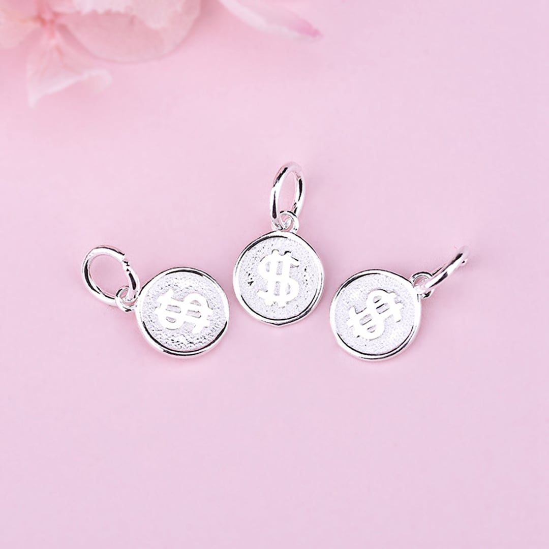 Sterling Silver US Dollar Sign Charm Pendant,cash Symbol Bracelet,usa ...