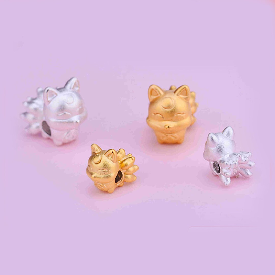 Sterling Silver Fox Beads, Animal Bead, Woodland Bead, Forest Bead ...