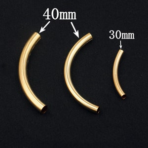 14K Gold Filled Plain Smooth Curve Tubes, Gold Filled Curve Tube Beads ...
