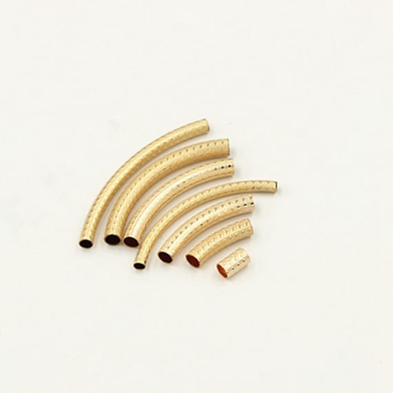 14K Gold Filled Textured Curve Tubes Gold Filled Curve Tube - Etsy