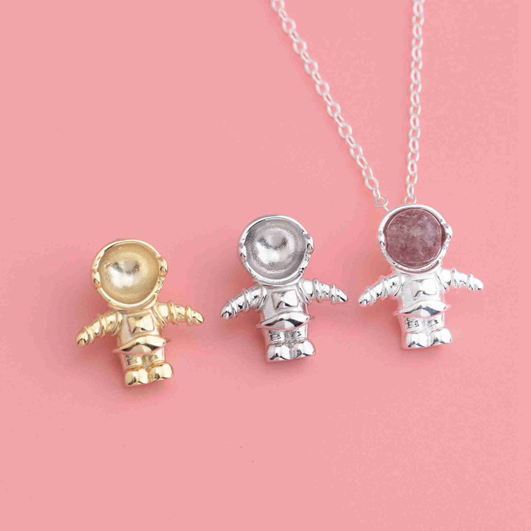 Sterling Silver Astronaut Bezel Charm Pendant, Rocket Ship Bracelet ...