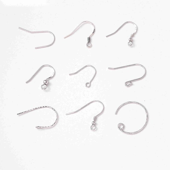 Sterling Silver Earring Hooks S925 Silver Earring Hooks Earring Wire Earring Hook Ear Wire Hook Simple Earring Hooks With Coil Etsy UK