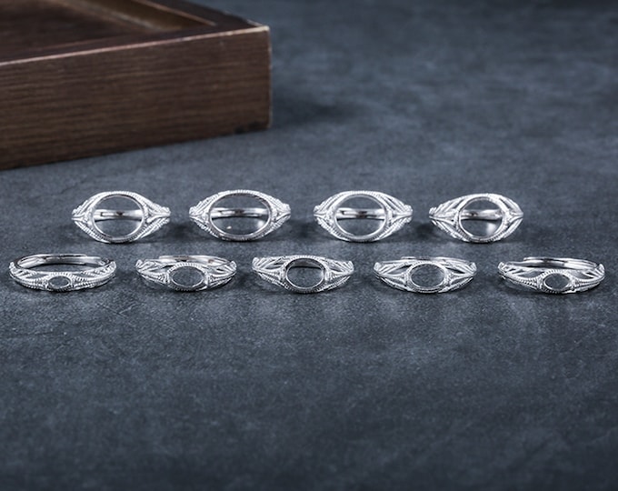 Sterling Silver Ring Setting S925 Silver Oval Bezel Cup - Etsy