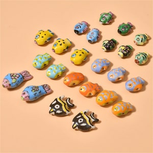 Colorful Ceramics Fish Beads, Sea Life Bead, Ocean Bead, Marine Bead ...