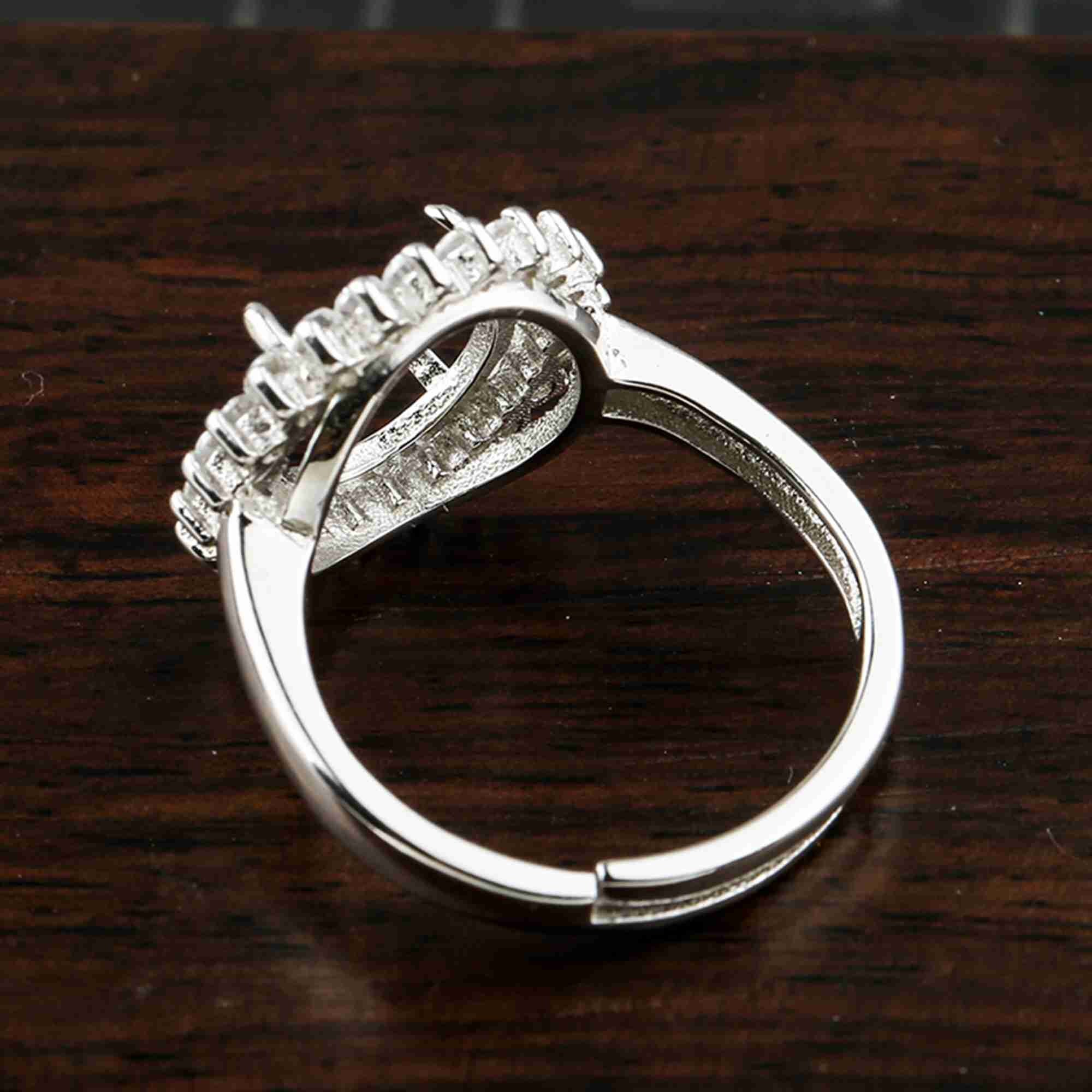 Sterling Silver Flower Ring Setting S925 Silver Round Bezel - Etsy