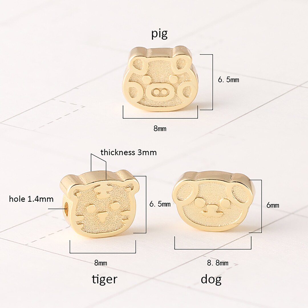 Sterling Silver Twelve Zodiac Beads, Twelve Zodiac Bead, Animal Bead ...