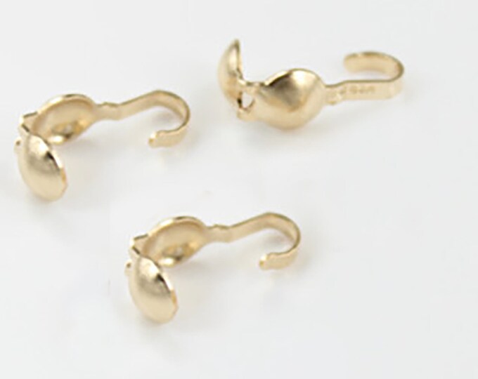10pcs 14K Rose Gold Filled Clamshell Bead Tips 0.56mm Hole, Gold Filled ...