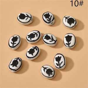 Porcelain Flower Beads, Ceramic Daisy Bead, Double Flower Ceramic Bead ...