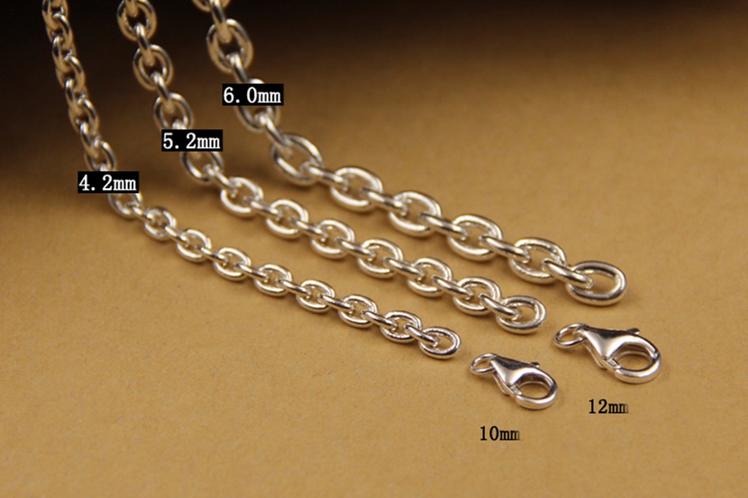 Sterling Silver Cable Chain, S925 Silver Cable Chain for Jewelry Making ...