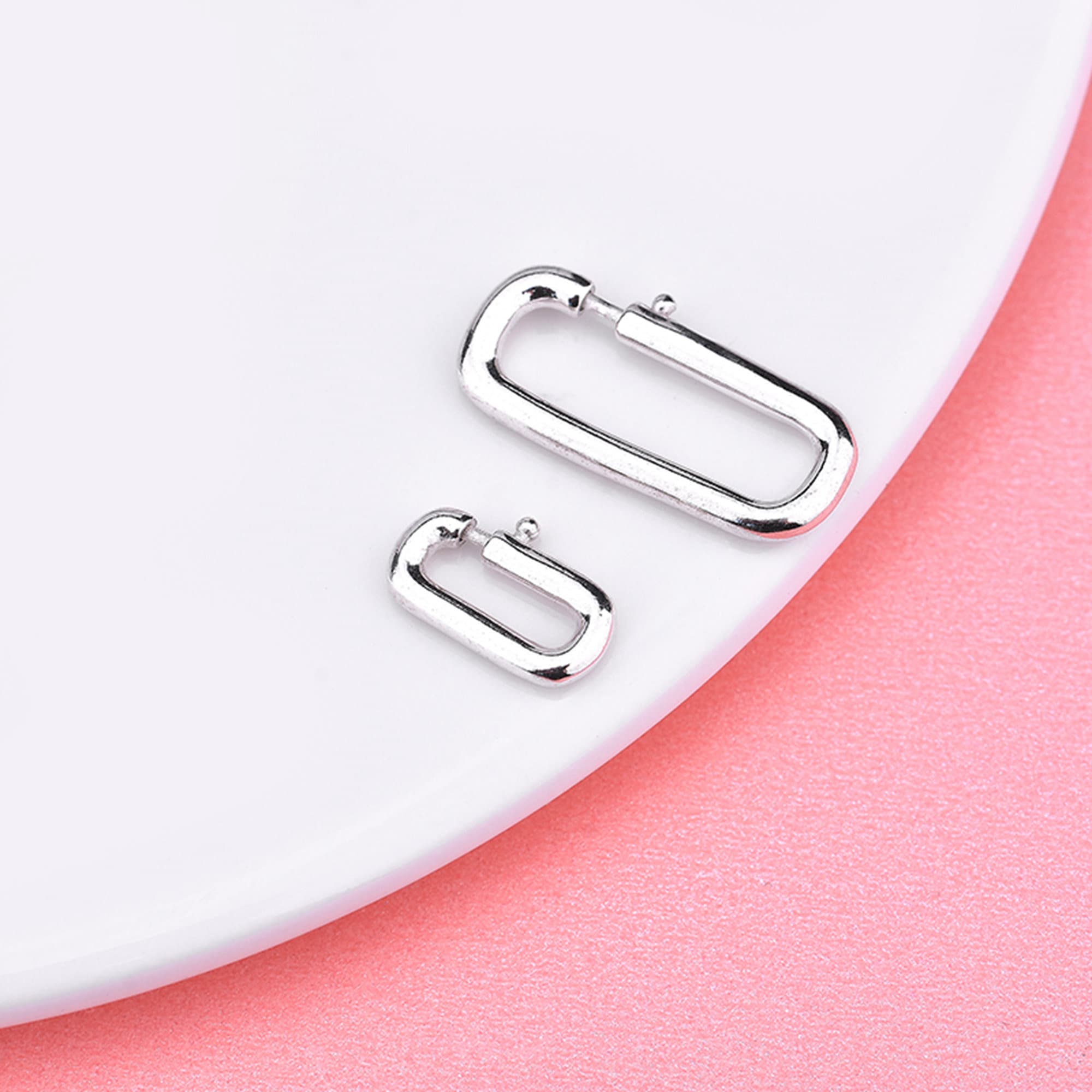 Sterling Silver Rectangle Clasp, S925 Silver Spring Rectangle Pearl ...