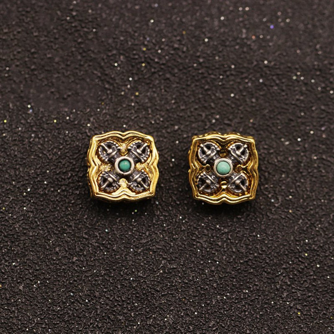 8K Gold Plated Over Sterling Silver Double Vajra Dorje Beads - Etsy