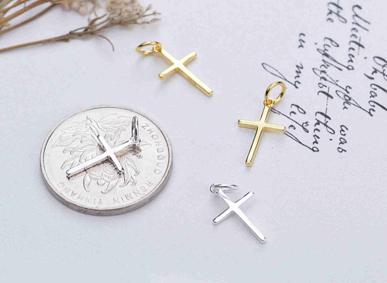 Sterling Silver Cross Charm S925 Silver Cross Charm for - Etsy