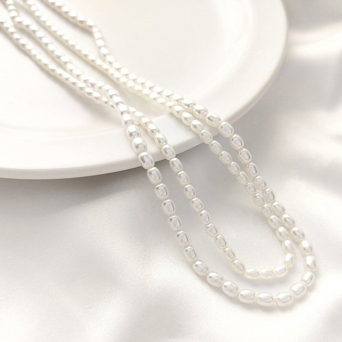 Natural Mother of Pearl Shell Beads Full Strands, Natural Rice Shell ...