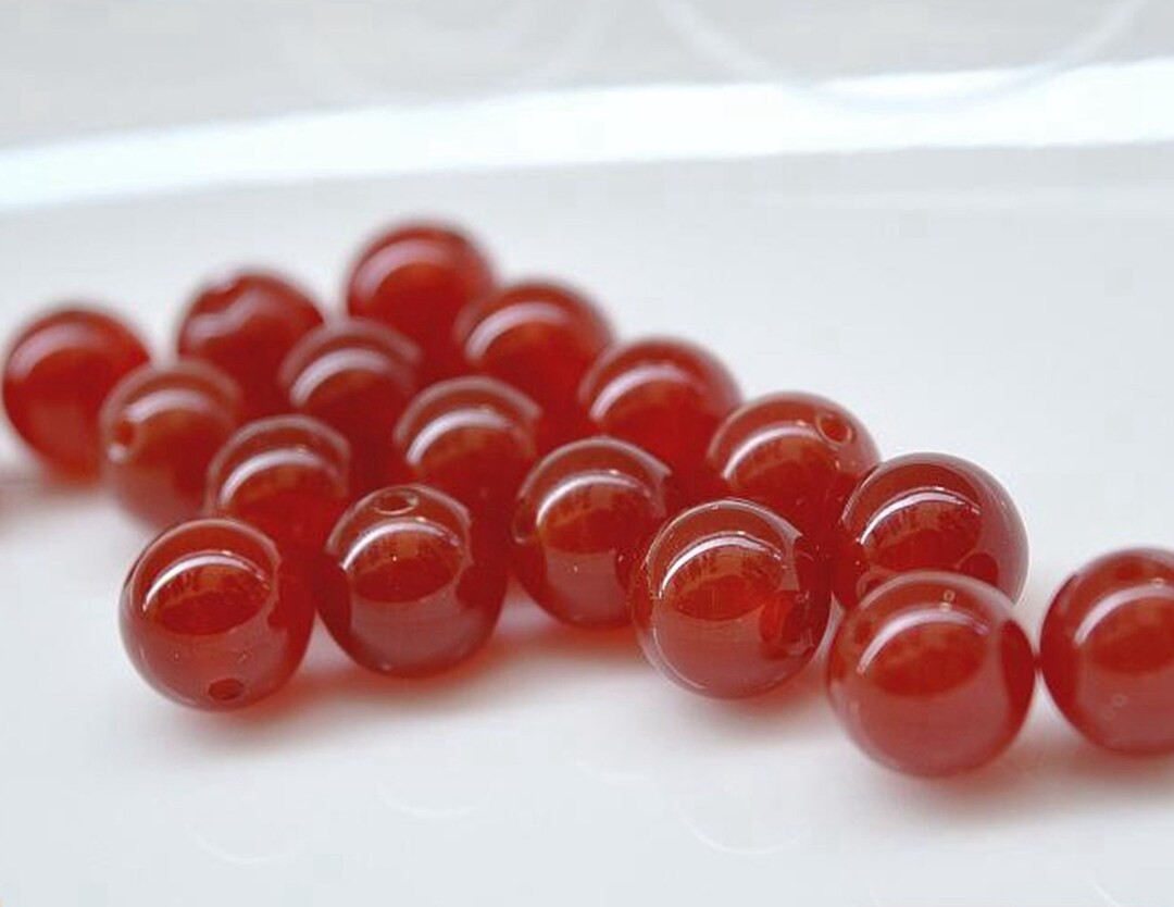 Genuine Natural Red Agate Beads, Round Agate Beads for Jewelry Making ...