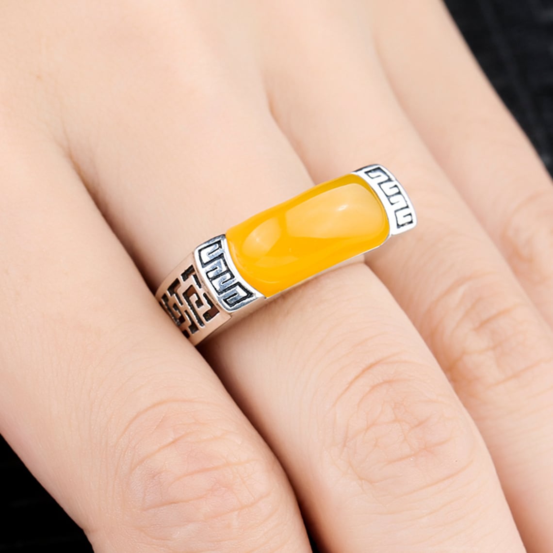 Sterling Silver Ring Setting, S925 Silver Rectangle Bezel Cup Setting ...