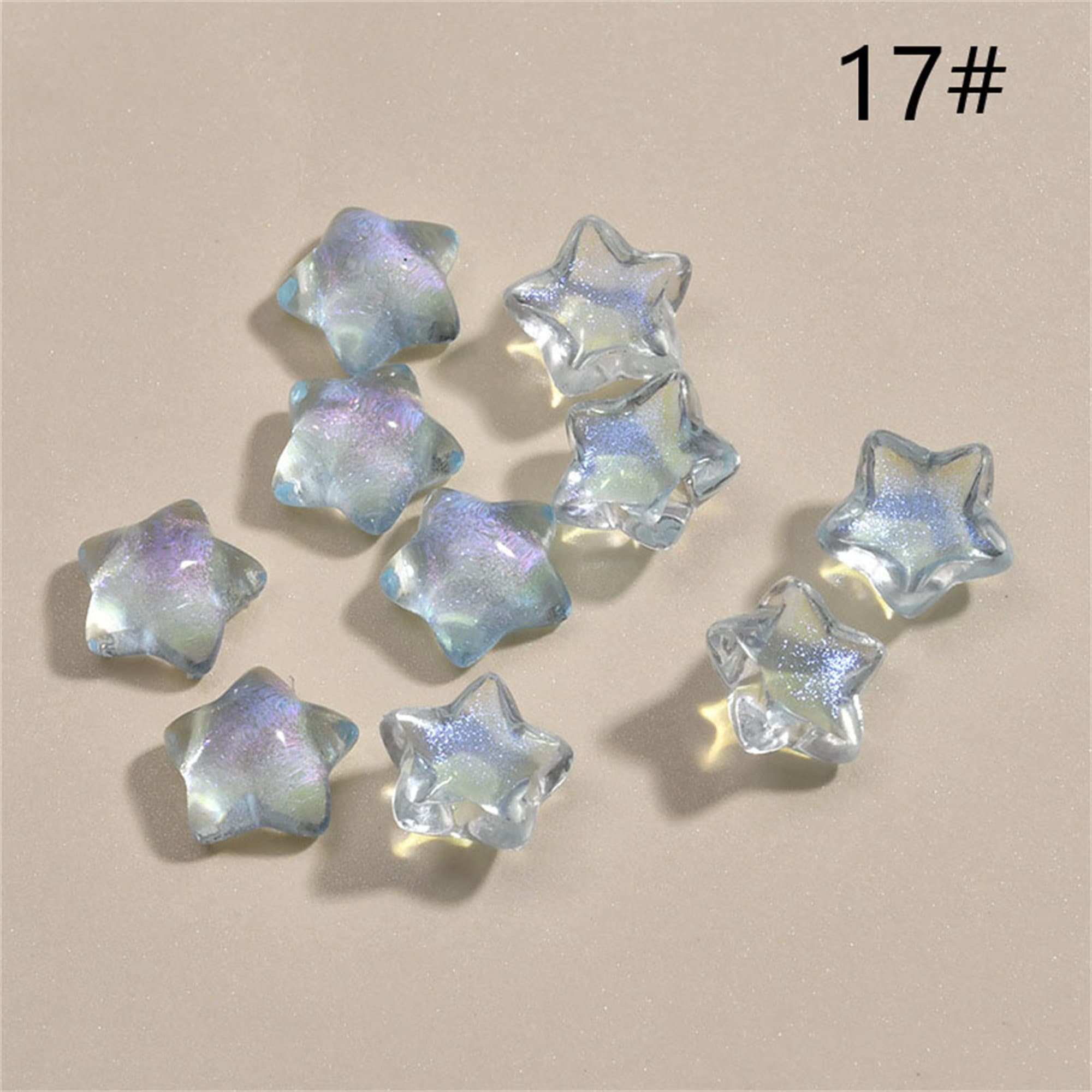 Colorful Resin Star Beads WITHOUT HOLE, Celestial Bead, Starry Sky Bead ...