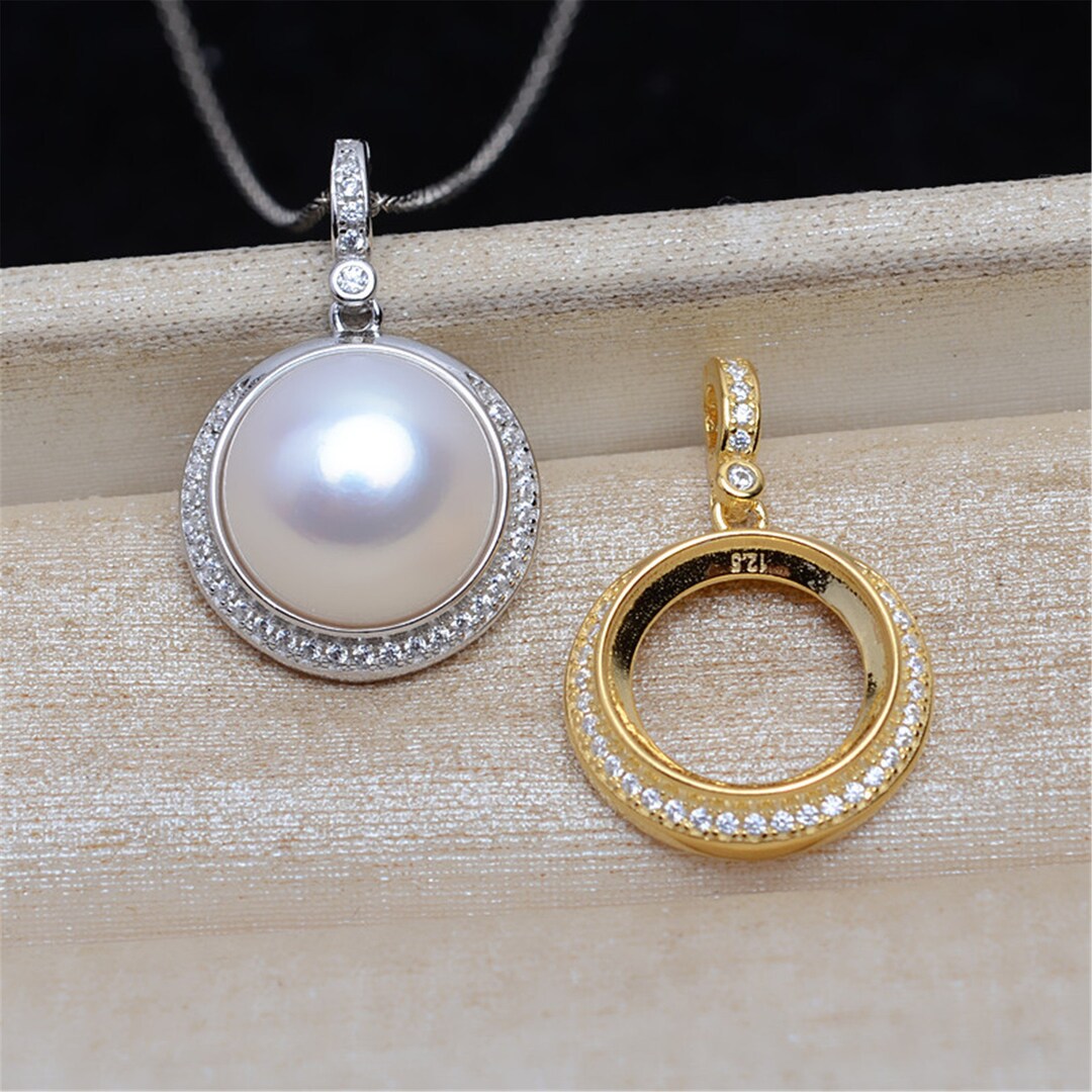 Sterling Silver Pendant Settings, Silver Round Bezel Cup Pendant ...