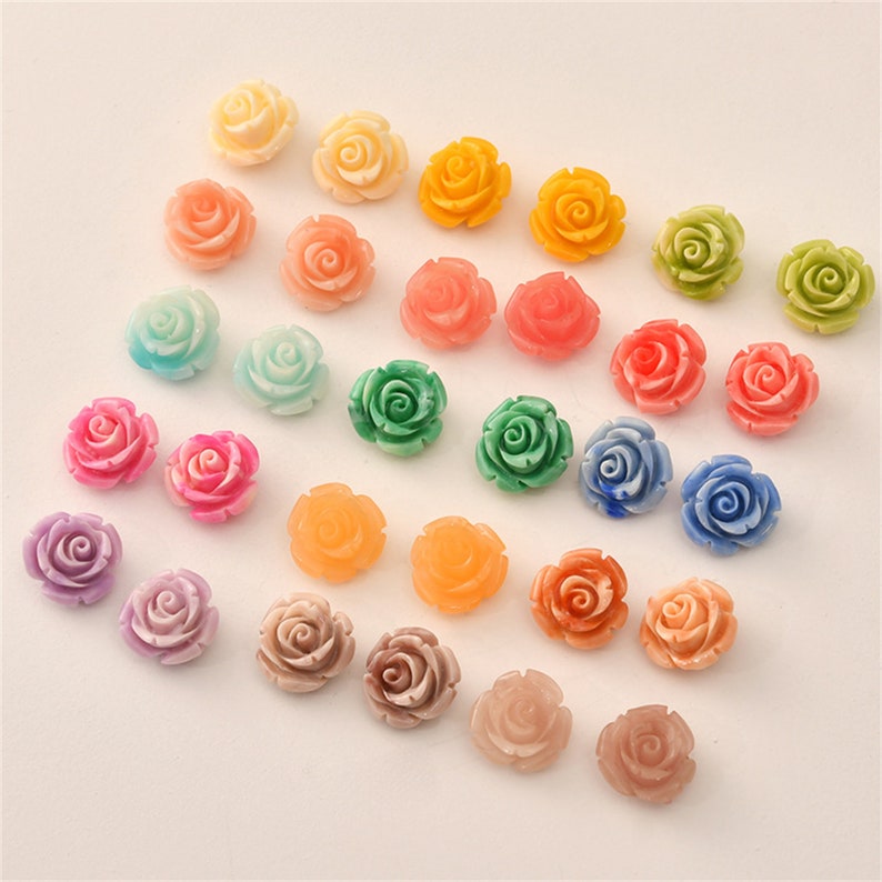 Anemone Rose Flower Beads, Flower Bead, Romantic Bead, Valentine Bead ...