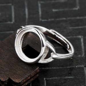 Sterling Silver Ring Setting, S925 Silver Round Bezel Cup Setting ...