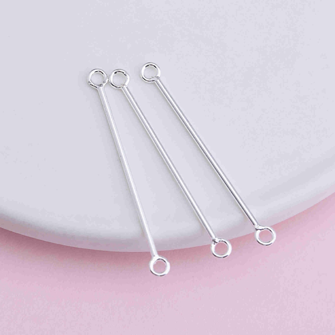 Sterling Silver Stick Links, S925 Silver Stick Connector Charms for ...