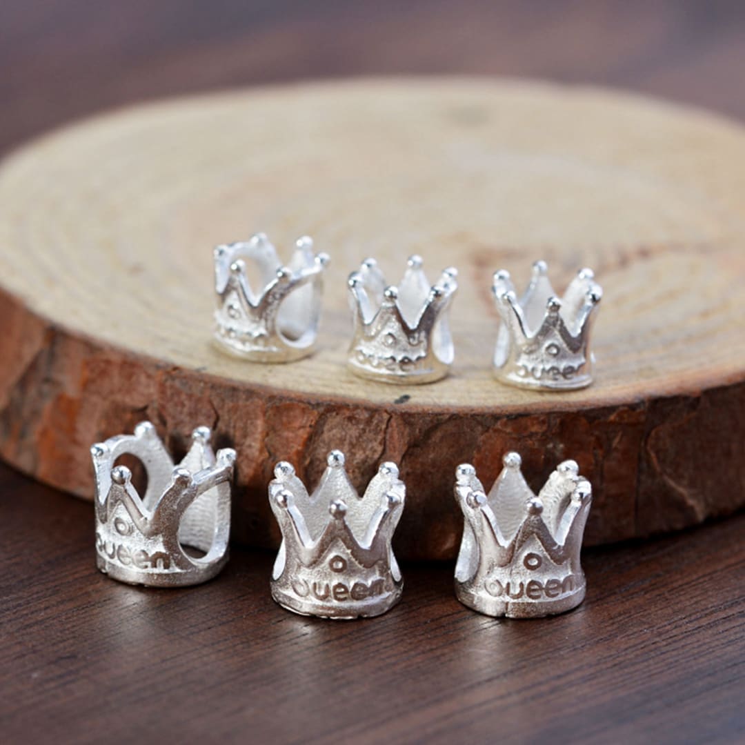 Sterling Silver Crown Beads, Royal Bead, King Bead, Queen Bead ...