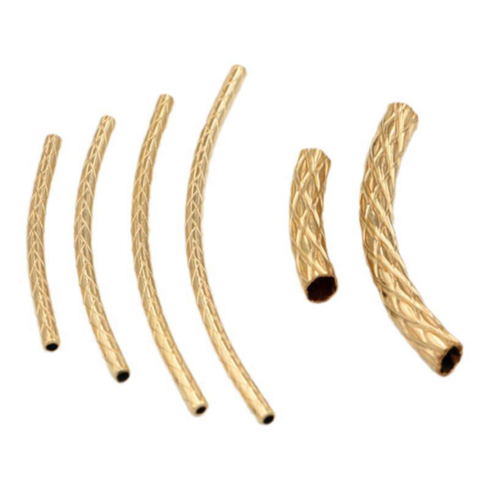 14K Gold Filled Quilted Curve Tubes Gold Filled Curve Tube - Etsy