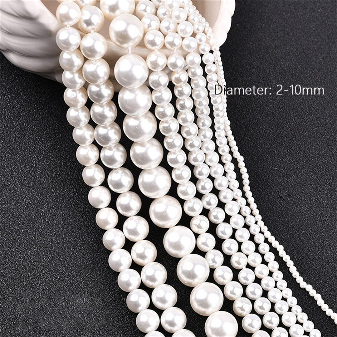 White Natural Mother of Pearl Shell Beads, Round Shell Bead, Rondelle ...
