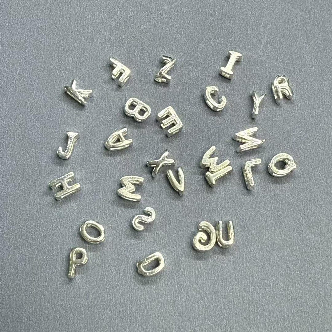 Sterling Silver Alphabet Beads, Letter Beads, Alphabet Slide Beads ...