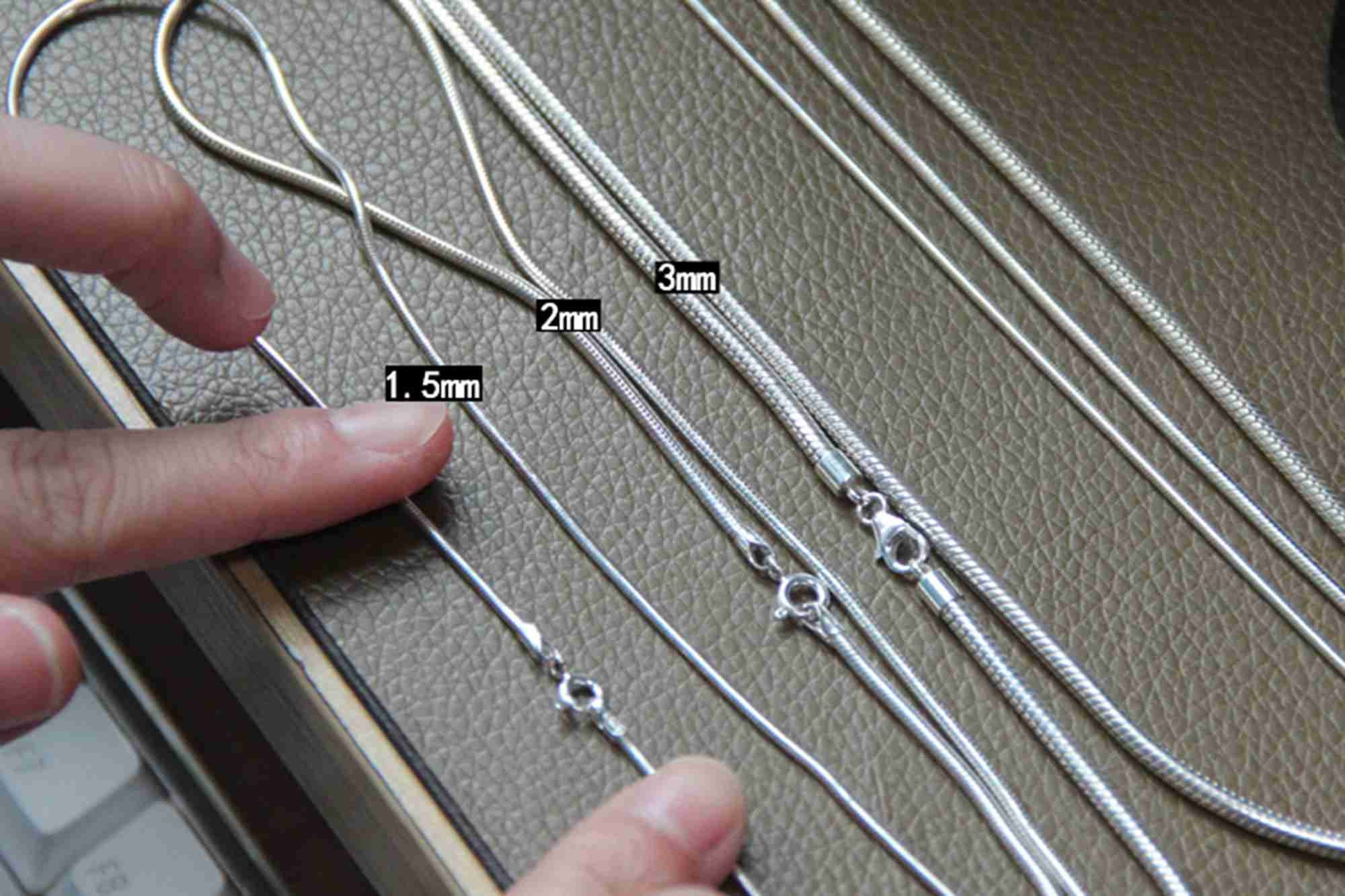 Sterling Silver Snake Chain, S925 Silver Snake Chain for Jewelry Making ...