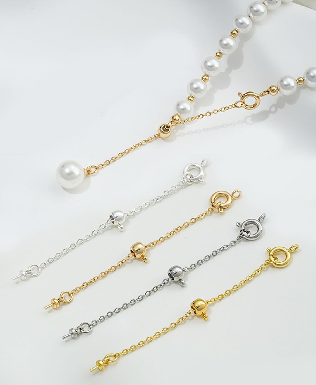 14K Gold Plated Cable Extender Chain, Extender Chain With Adjustable ...