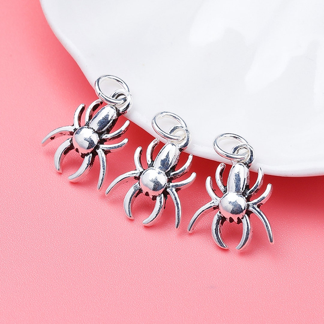 Sterling Silver Spider Charm Pendant Arachnid Bracelet - Etsy