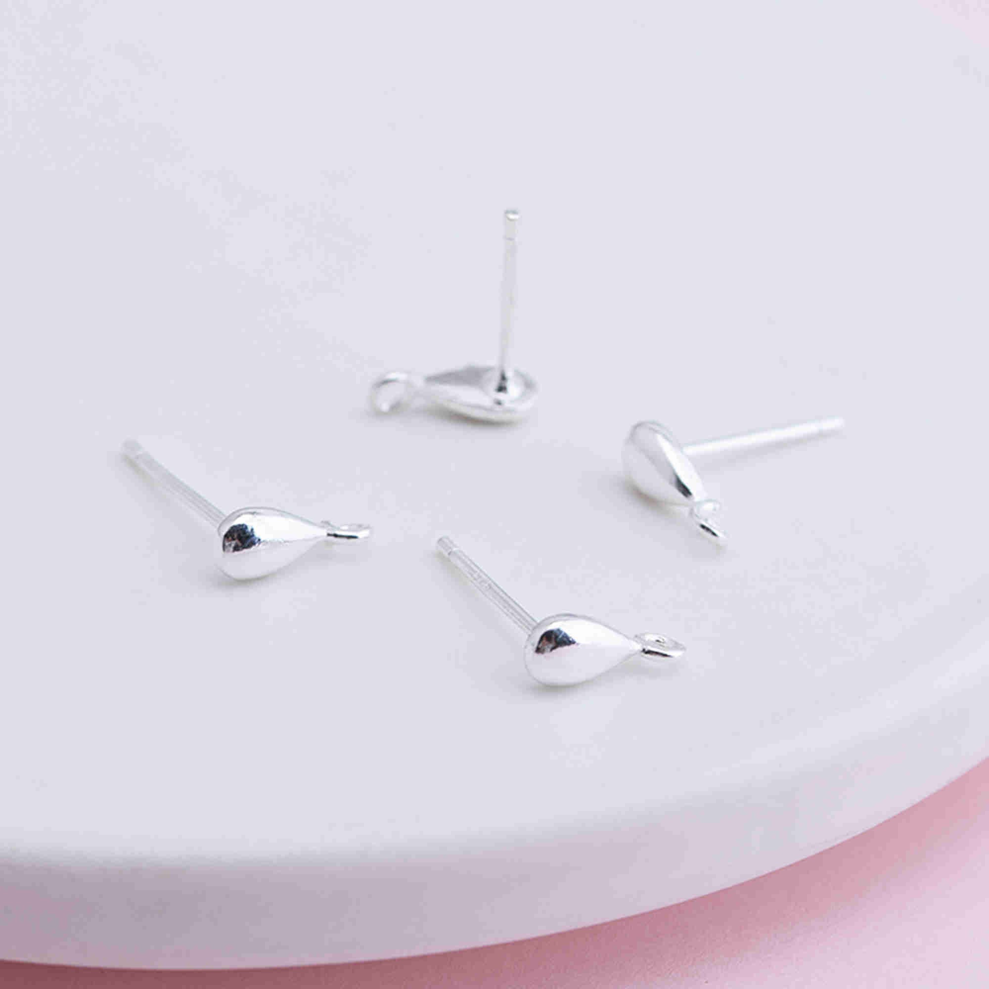Sterling Silver Water Drop Earring Post, S925 Silver Earring Post for ...