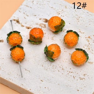 Crystal Glass Orange Beads, Glaze Persimmon Bead, Fruit Bead, Fodd Bead ...