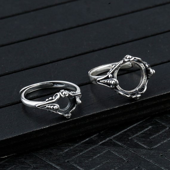 Sterling Silver Ring Setting S925 Silver Round Bezel Cup - Etsy