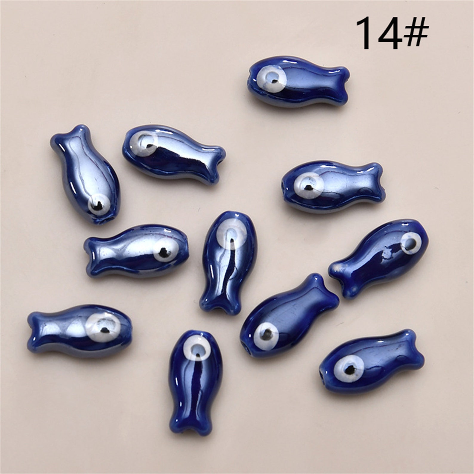Colorful Ceramics Fish Beads, Sea Life Bead, Ocean Bead, Marine Bead ...