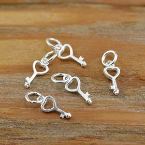 Sterling Silver Key Charm S925 Silver Key Charm for Jewelry - Etsy