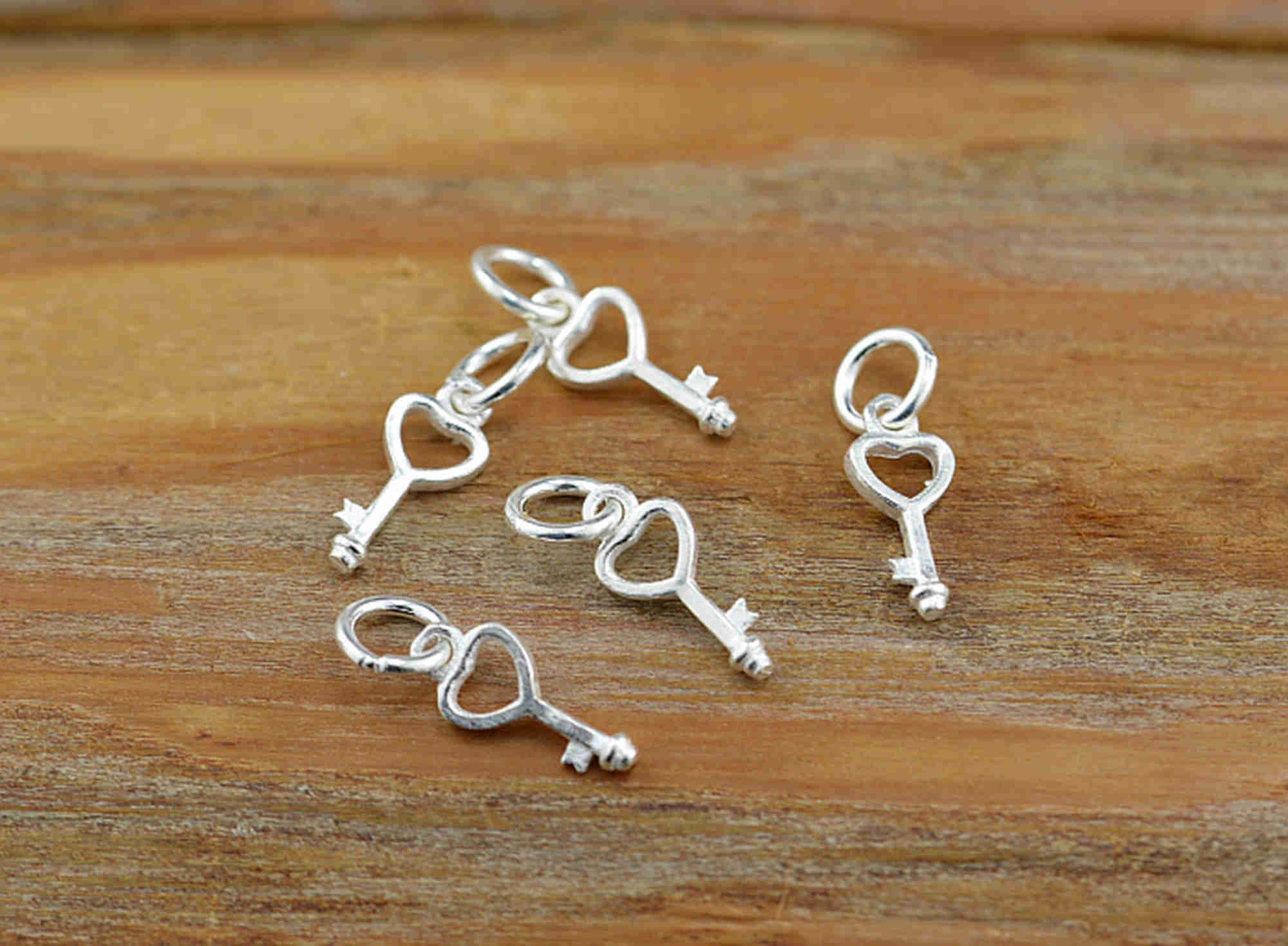 Sterling Silver Key Charm S925 Silver Key Charm for Jewelry - Etsy